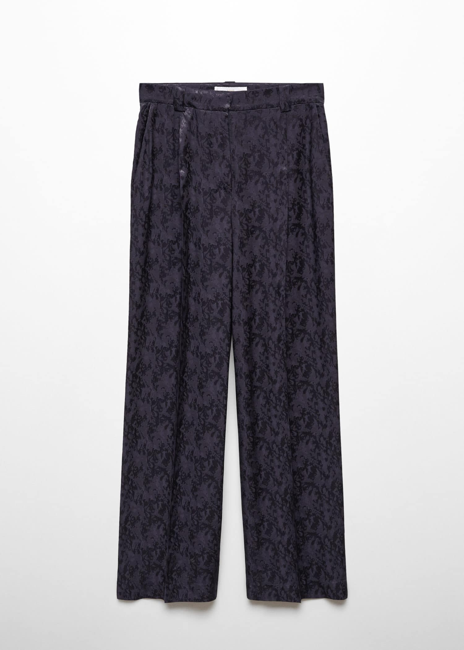 MANGO Jacquard Suit Trousers in Night Blue | endource