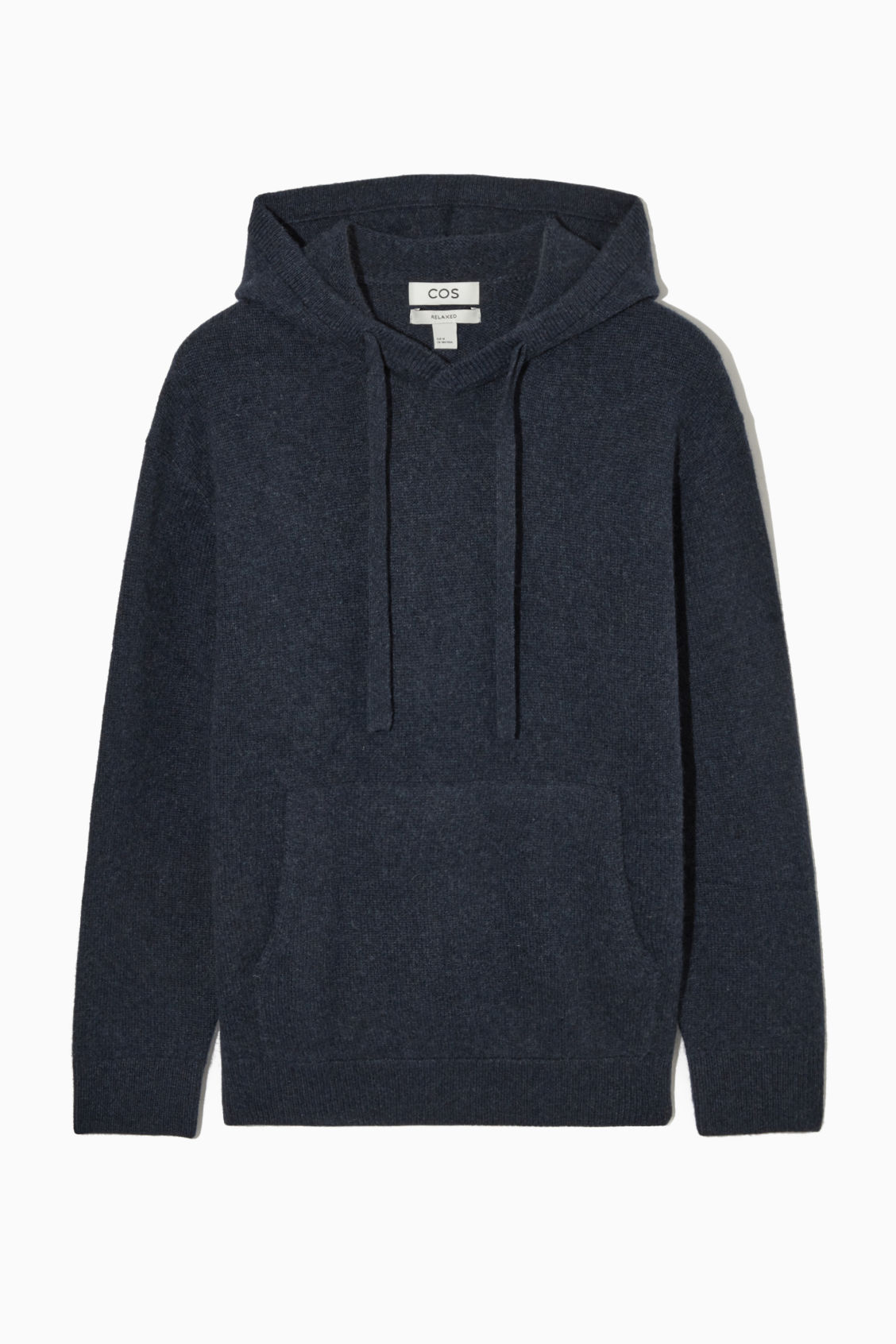 COS Relaxed-Fit Pure Cashmere Hoodie in NAVY MÉLANGE | Endource