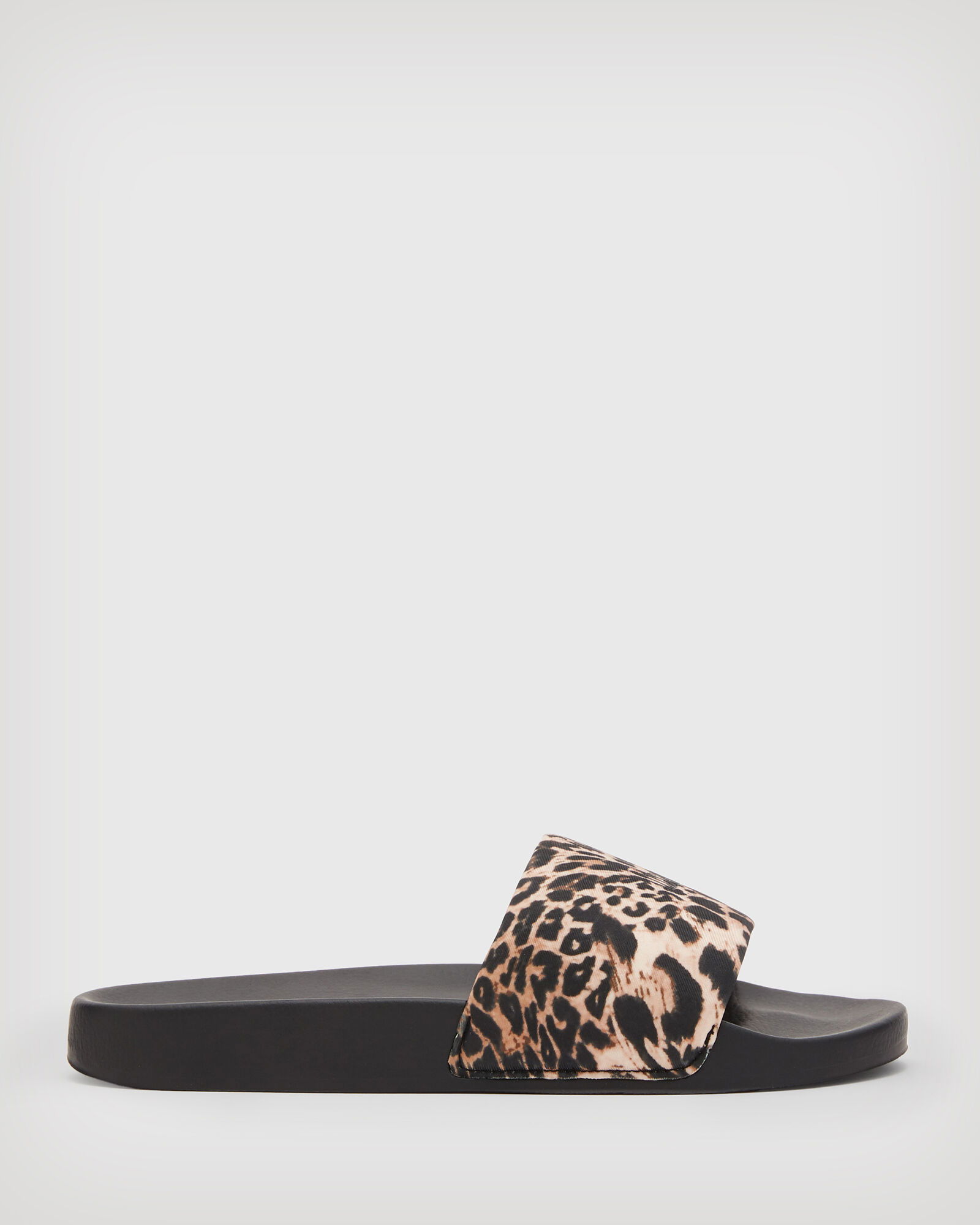 ALLSAINTS Carmel Kiki Leopard Sliders in Honey Brown | Endource