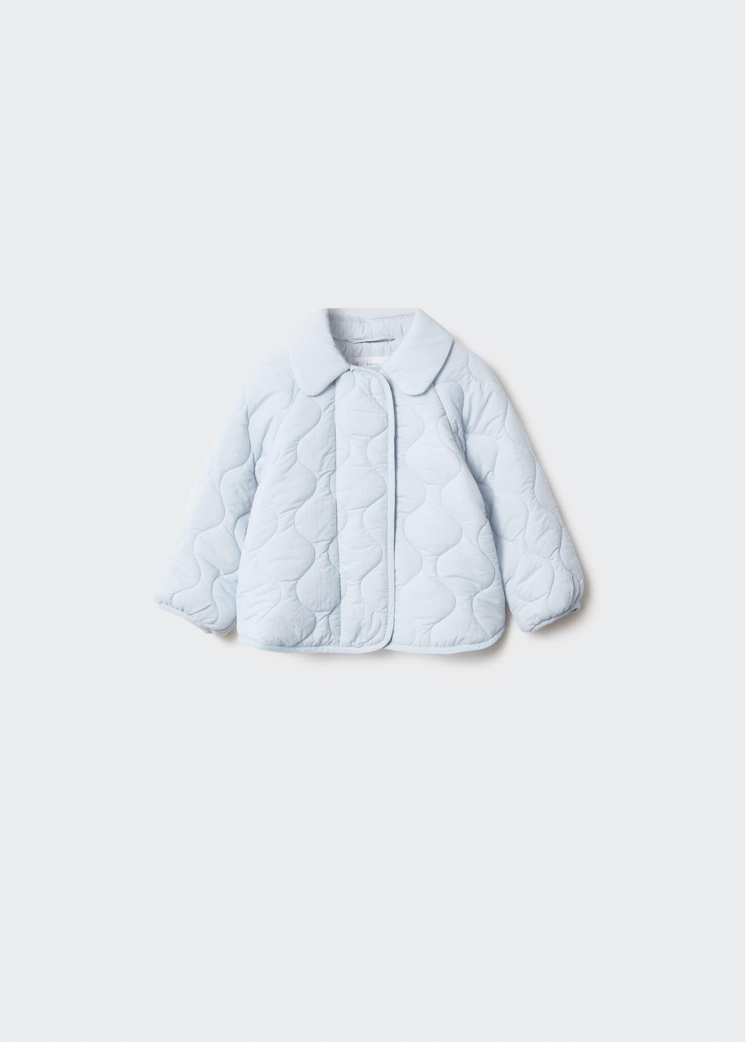 MANGO Quilted Jacket in Sky Blue | endource