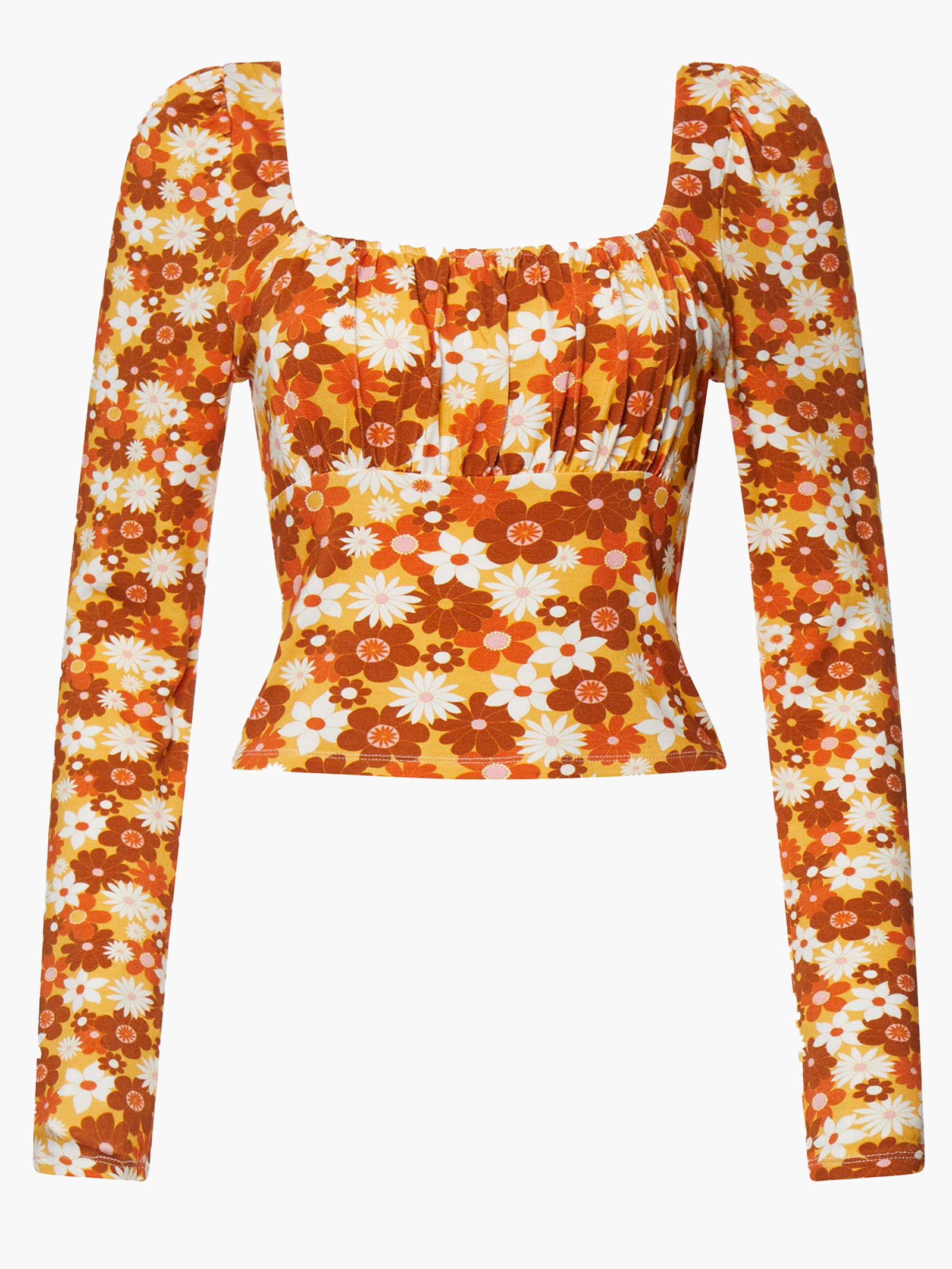 FRENCH CONNECTION Rebeca Astrida Eco Meadow Top in Amber Yellow Multi ...