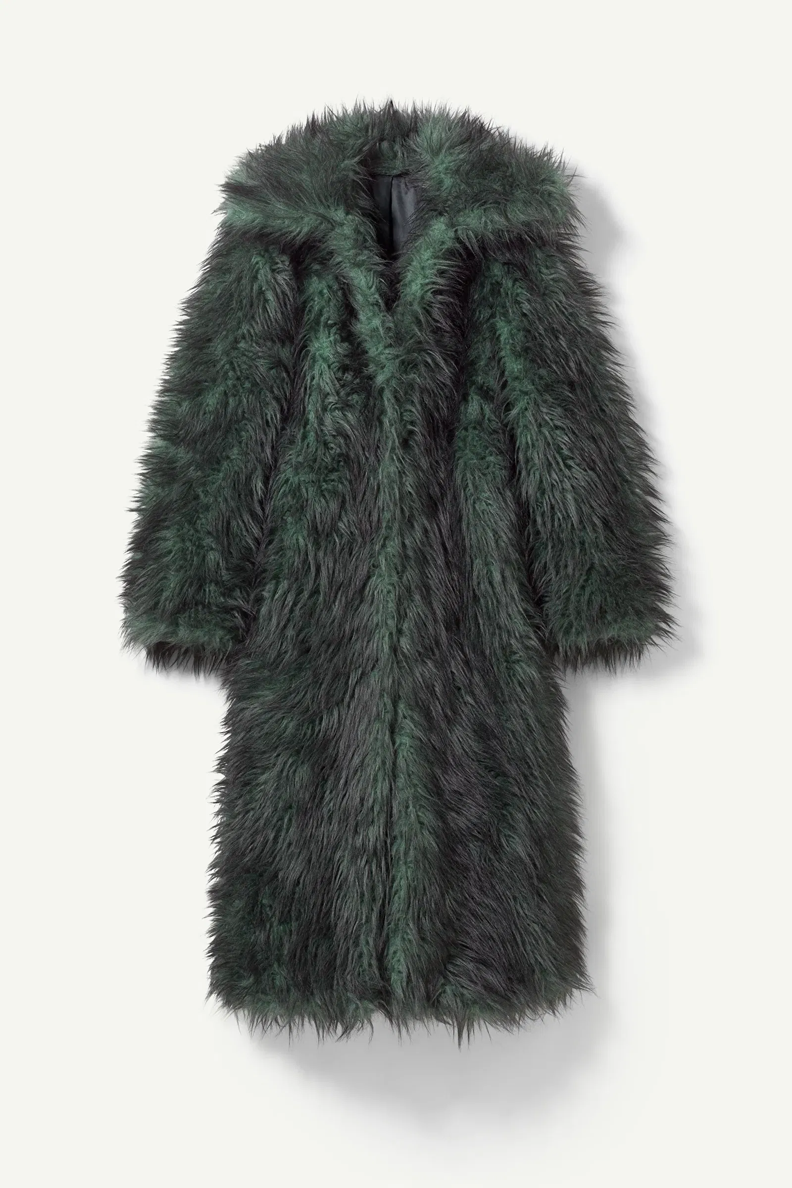WEEKDAY Club Fake Fur Jacket in Green & black blend | endource