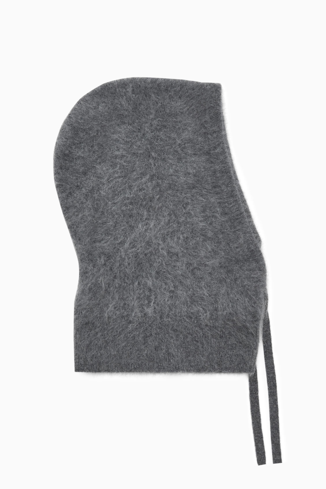 COS Textured Pure Cashmere Balaclava in DARK GREY | endource