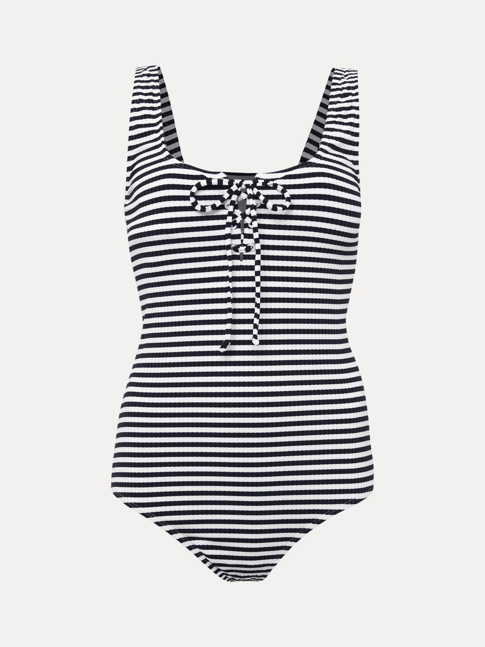 PHASE EIGHT Striped Ribbed Swimsuit in Navy/Ivory | Endource