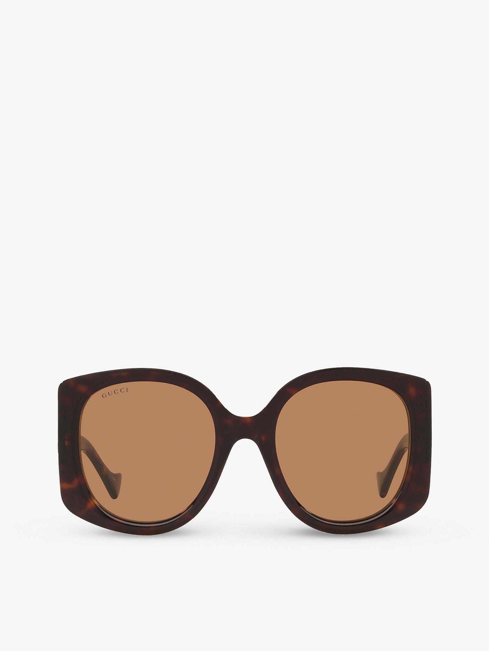 GUCCI GG1257S Rectangle-Frame Acetate Sunglasses in BROWN | endource