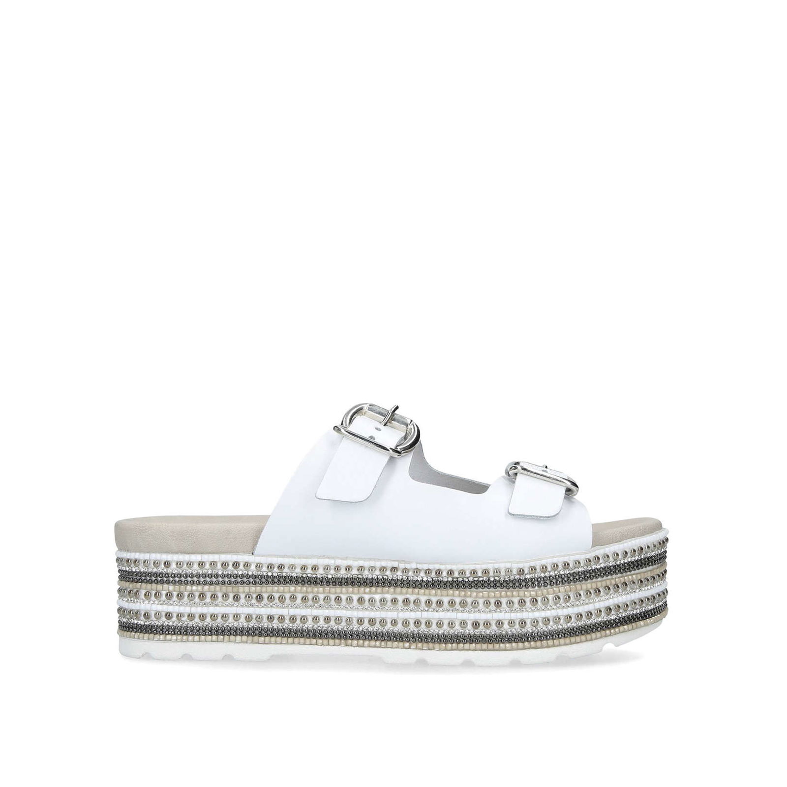 CARVELA Kat Embellished Chunky Flatform Sliders | endource