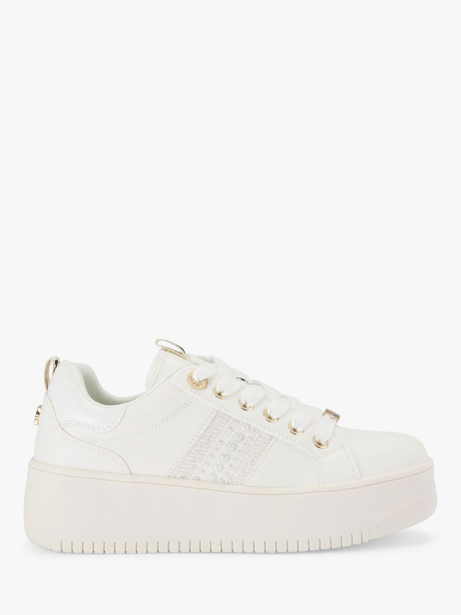 KG KURT GEIGER Leslie Lace Up Trainers in White | endource