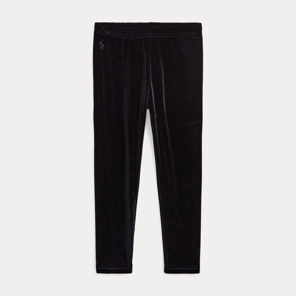 RALPH LAUREN Brushed Velour Legging in Black | endource