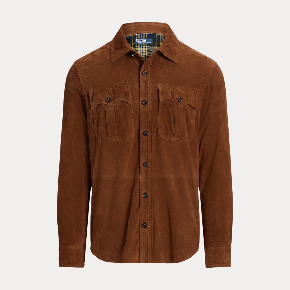 POLO RALPH LAUREN Suede Utility Jacket in Brown | endource