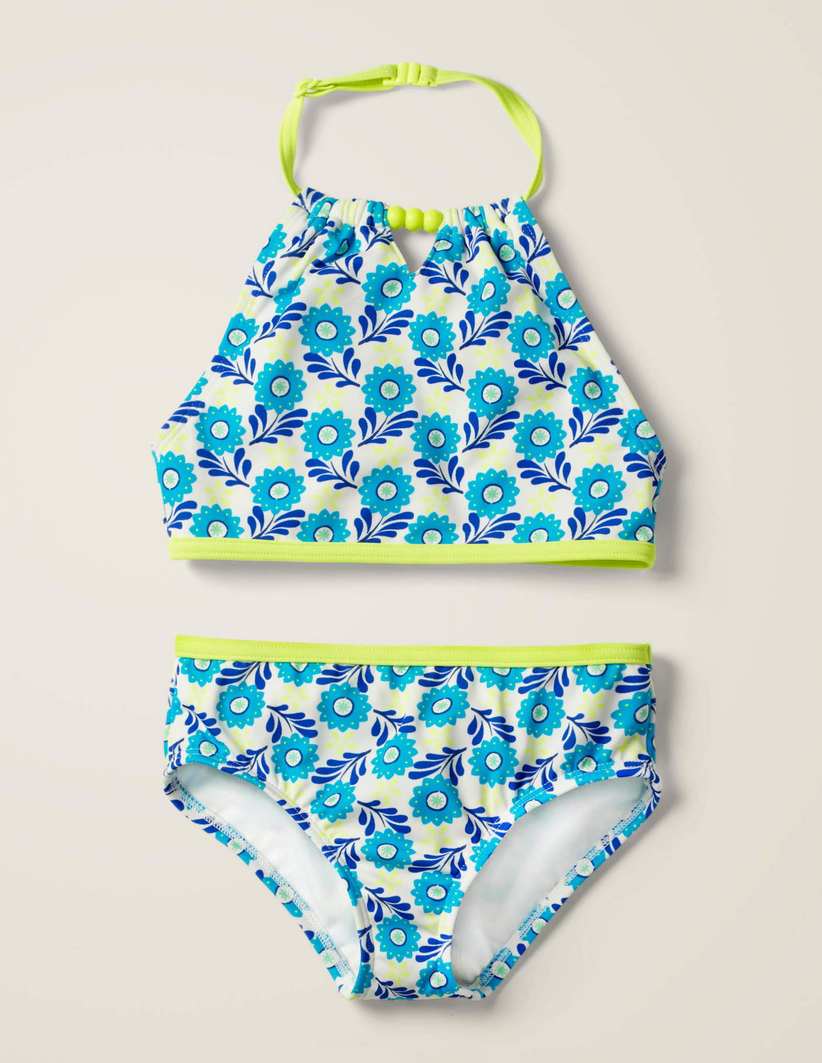 BODEN Floral Bikini Set in Splash Blue Tropical Stripe | Endource