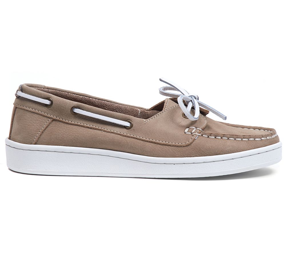 BARBOUR Miranda Boat Shoes in Cognac Leather | endource