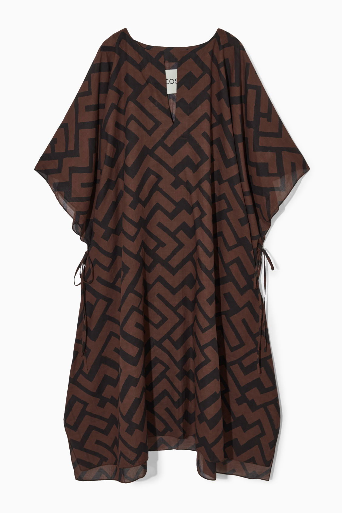 COS Printed Kaftan in BROWN / BLACK | endource