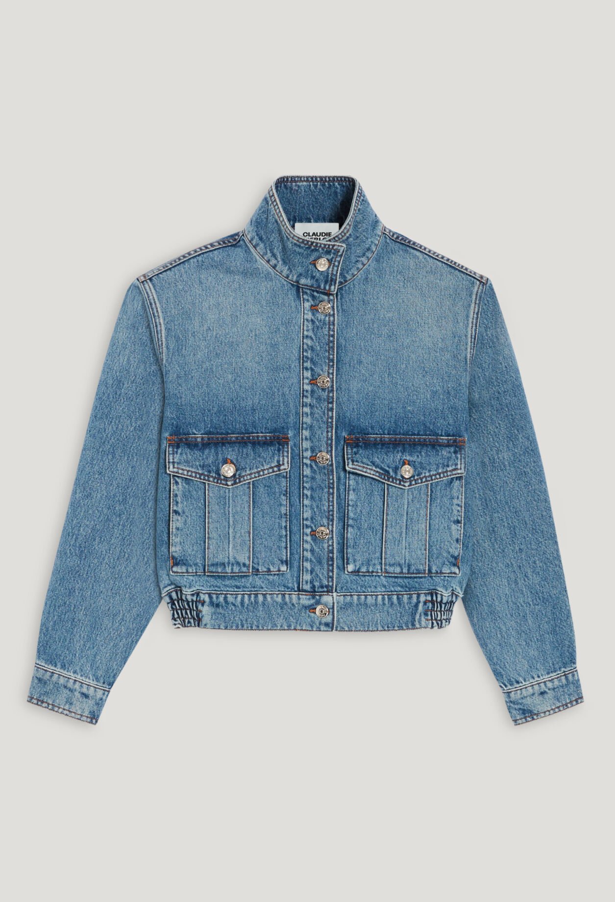 CLAUDIE PIERLOT Washed-Out Blue Denim Jacket | Endource