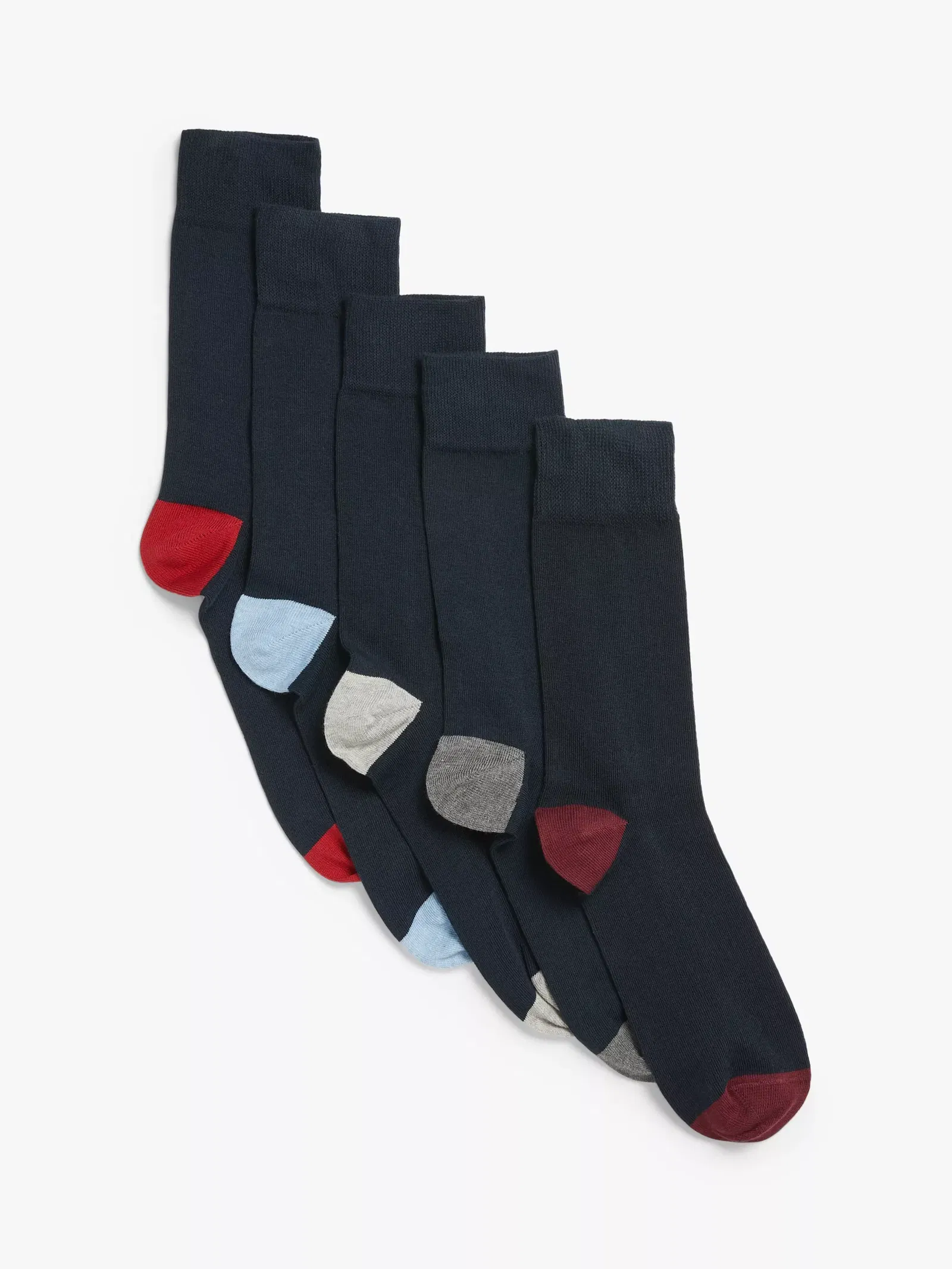 JOHN LEWIS Organic Cotton Rich Heel and Toe Men's Socks, Pack of 5 in ...