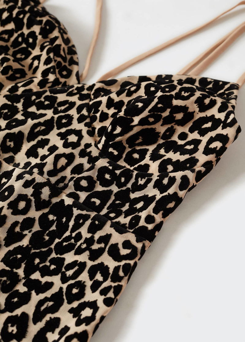 MANGO Animal Print Body in Brown | Endource