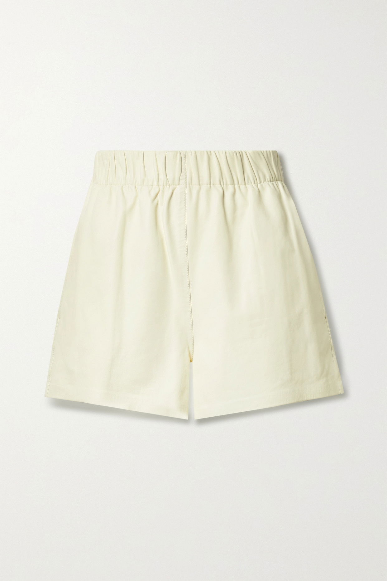 TIBI Leather Shorts in Cream | endource