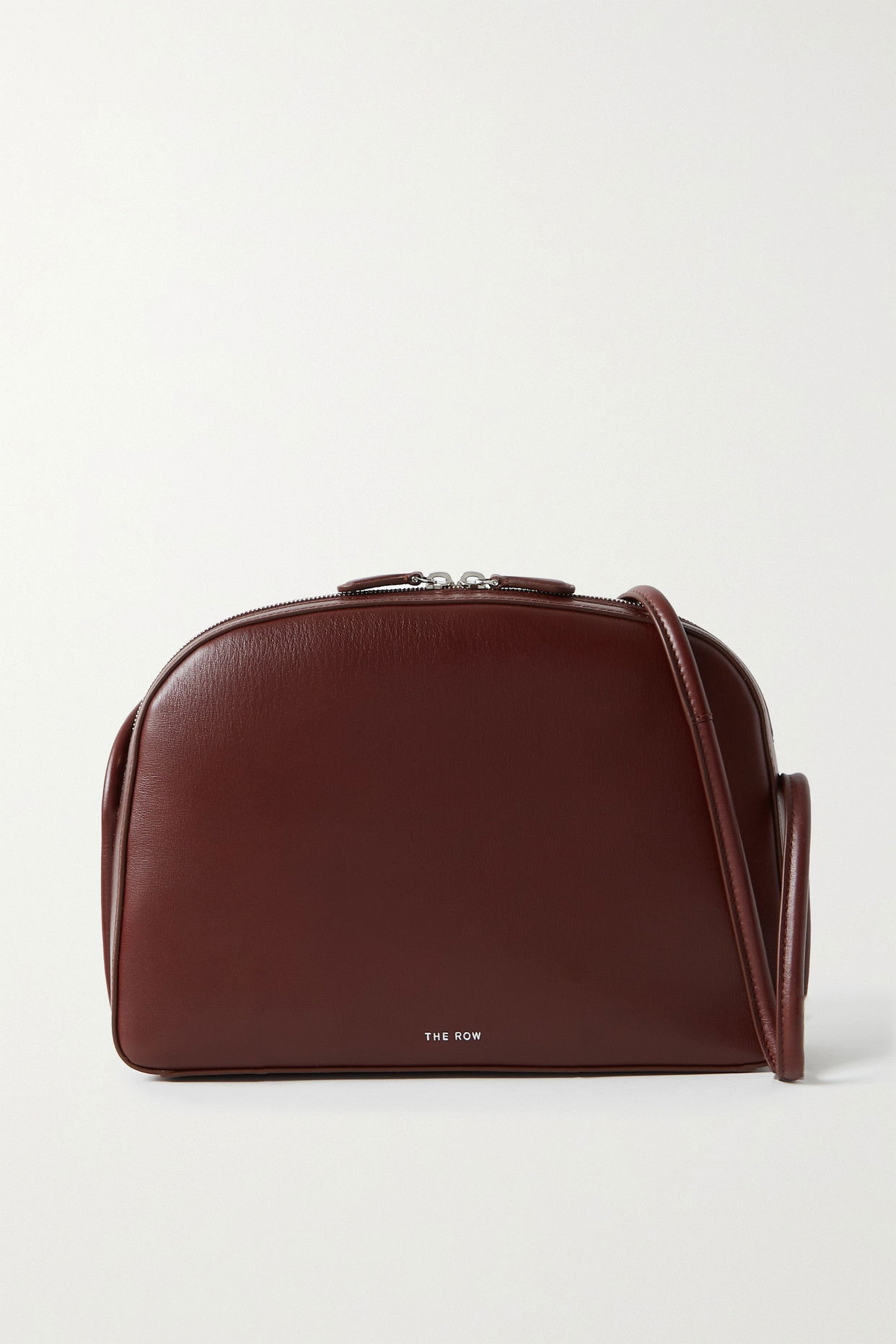 THE ROW Single Mignon Leather Shoulder Bag in Burgundy | endource