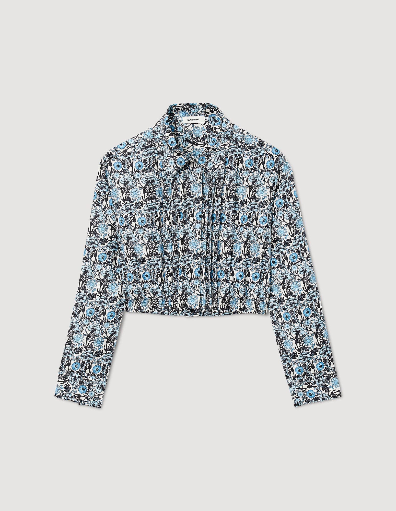 SANDRO Cropped Silk Shirt | endource