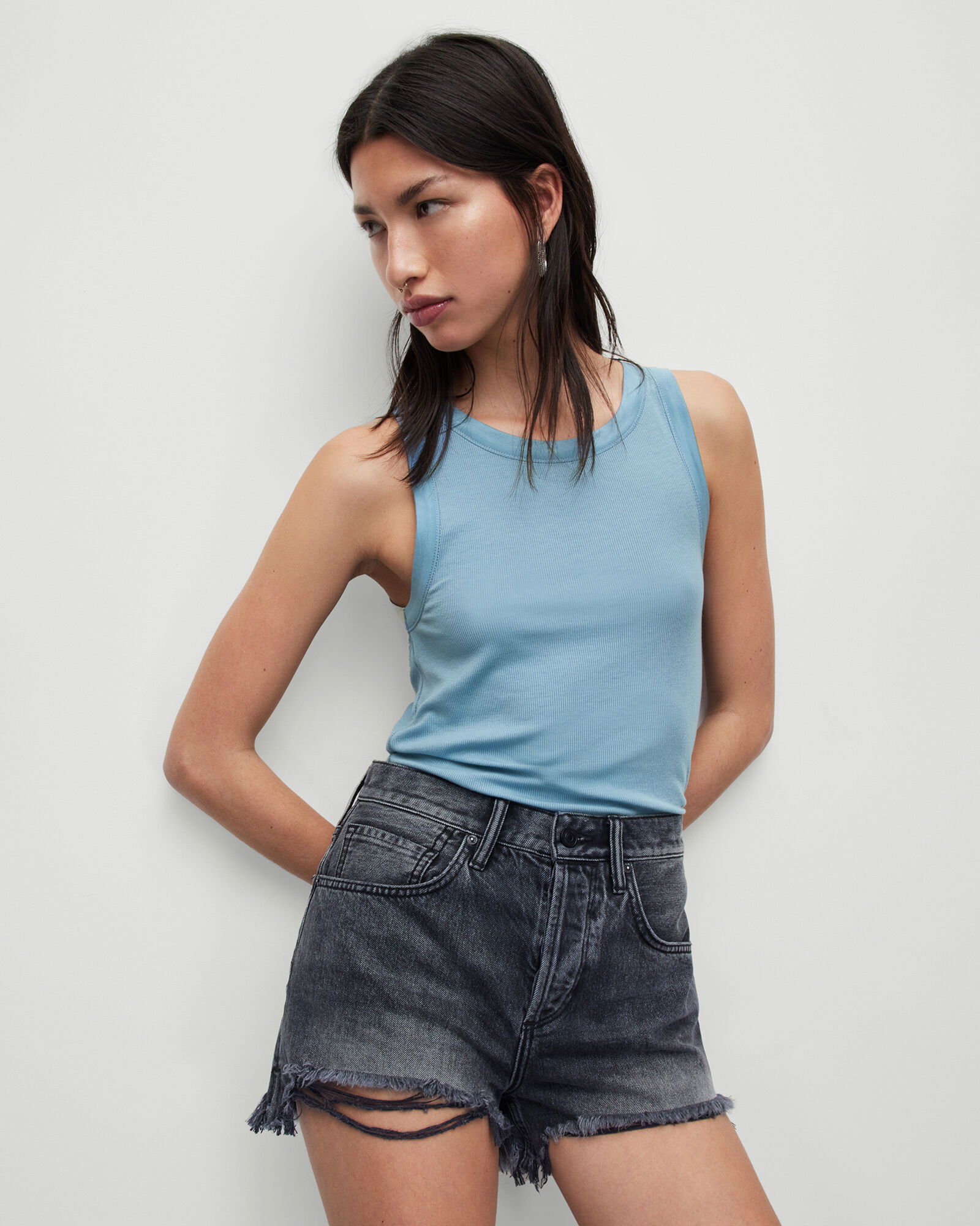 ALLSAINTS Rina Tank in Sea Blue | endource