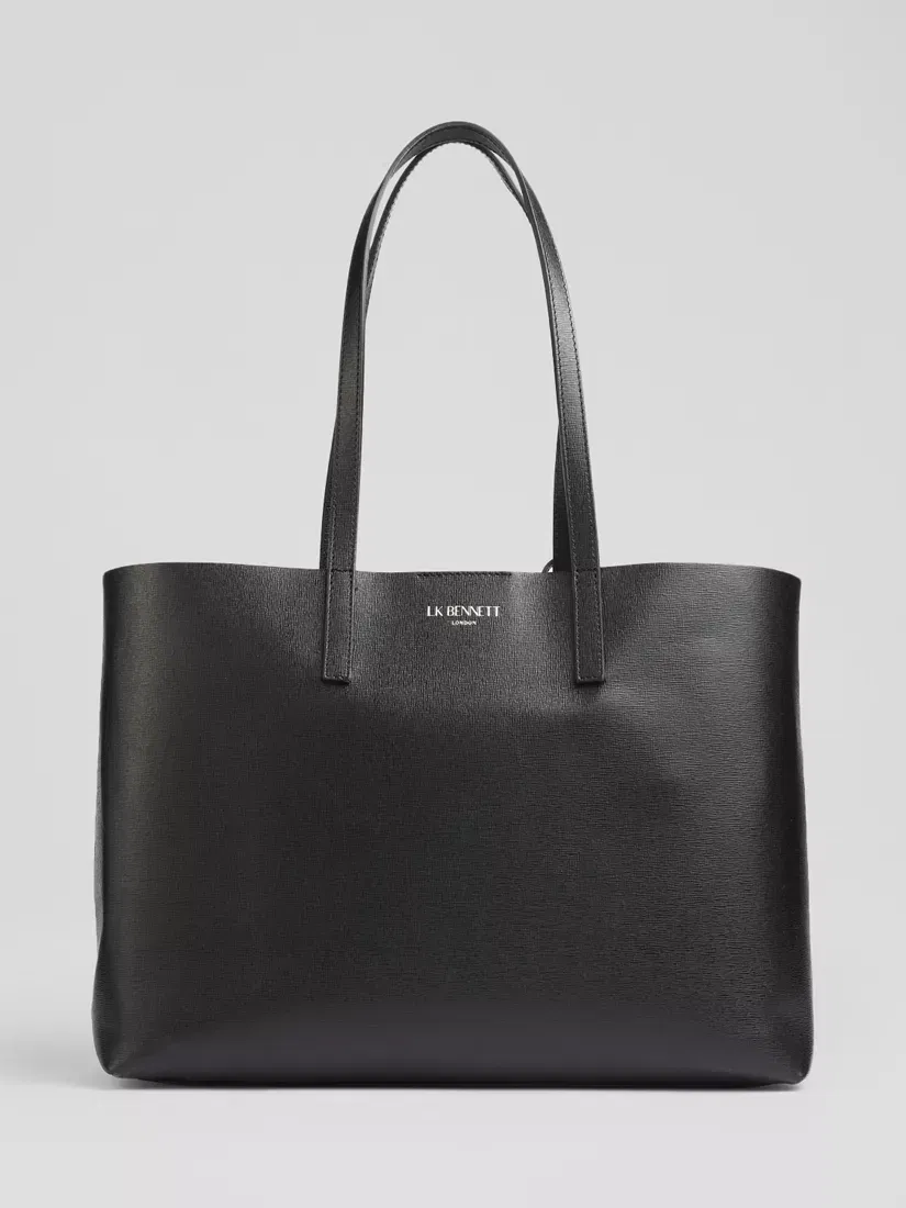 L.K. BENNETT Adele Leather Tote Bag in Black | Endource