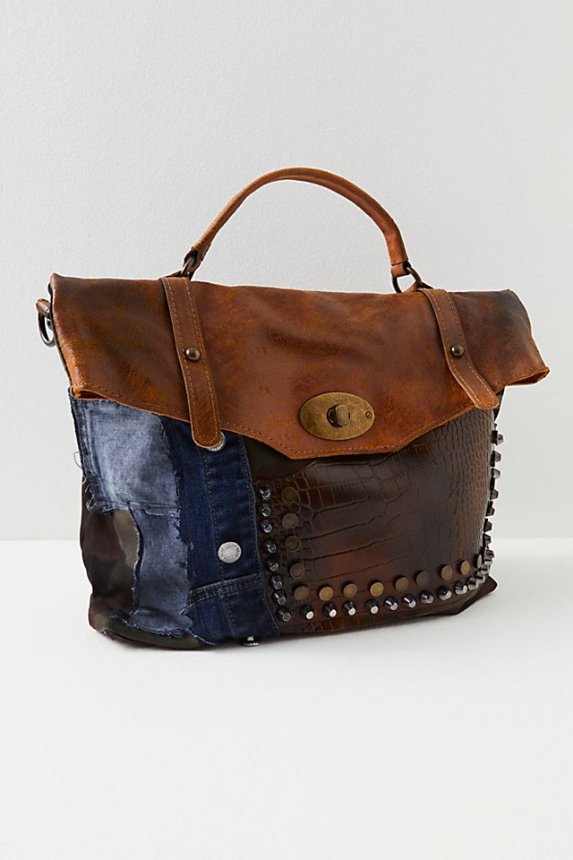 FREE PEOPLE Uma Upcycled Messenger Bag in Camo Mix | endource