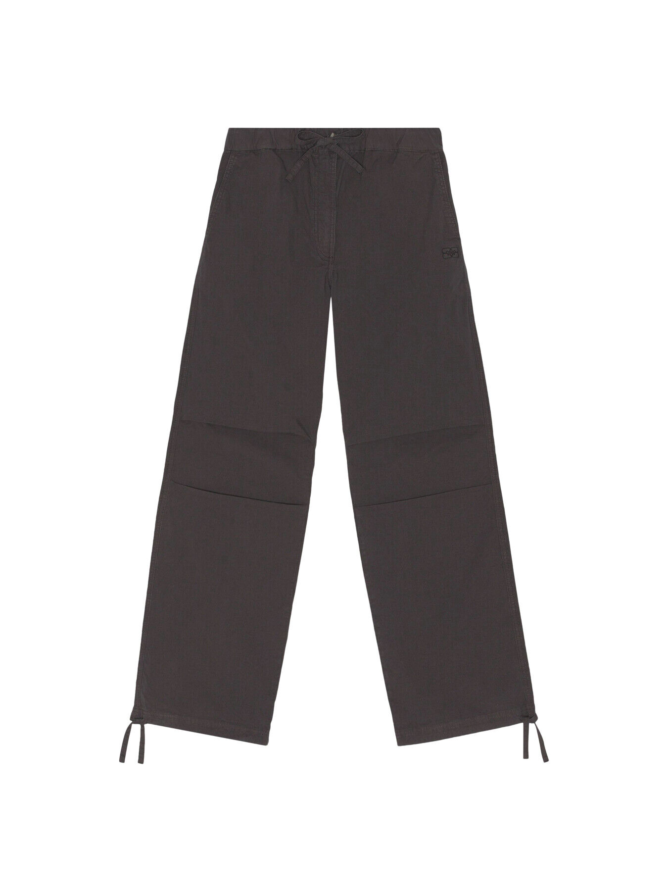 GANNI Washed Cotton Canvas Draw String Pants in Phantom | Endource