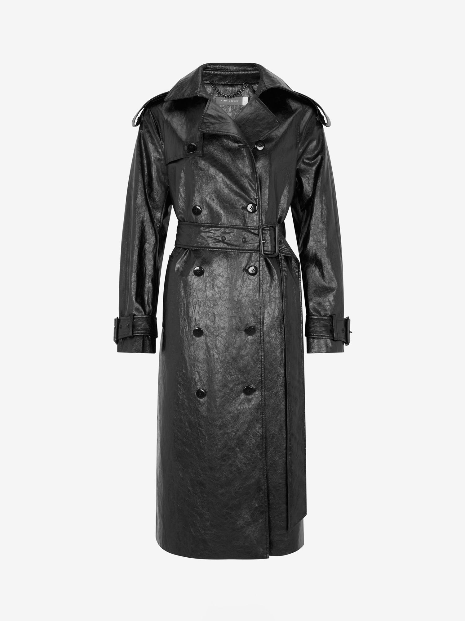 Mint Velvet Faux Cracked Effect Leather Trench Coat | Endource