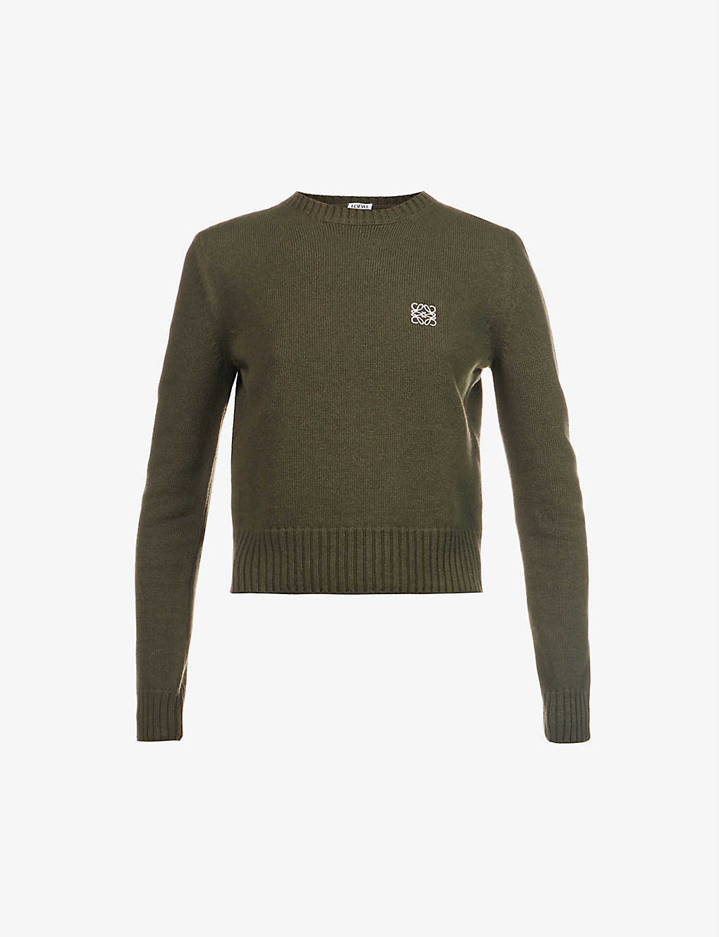 LOEWE Logo-Embroidered Knitted Jumper in BLUEDENIM | endource