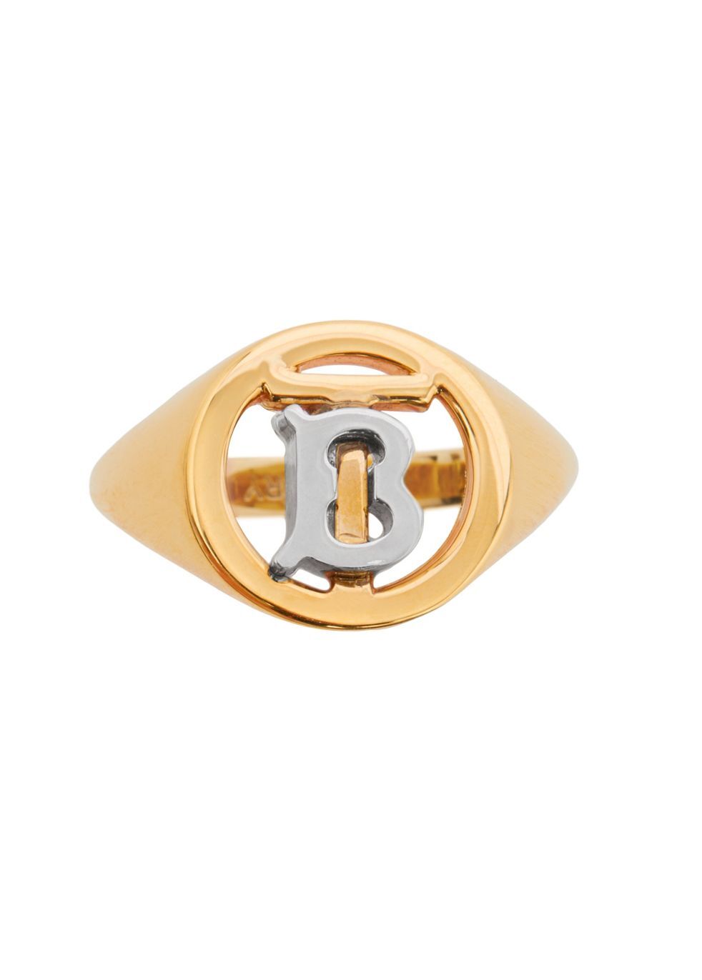 BURBERRY Monogram Motif Gold-plated Signet Ring | endource