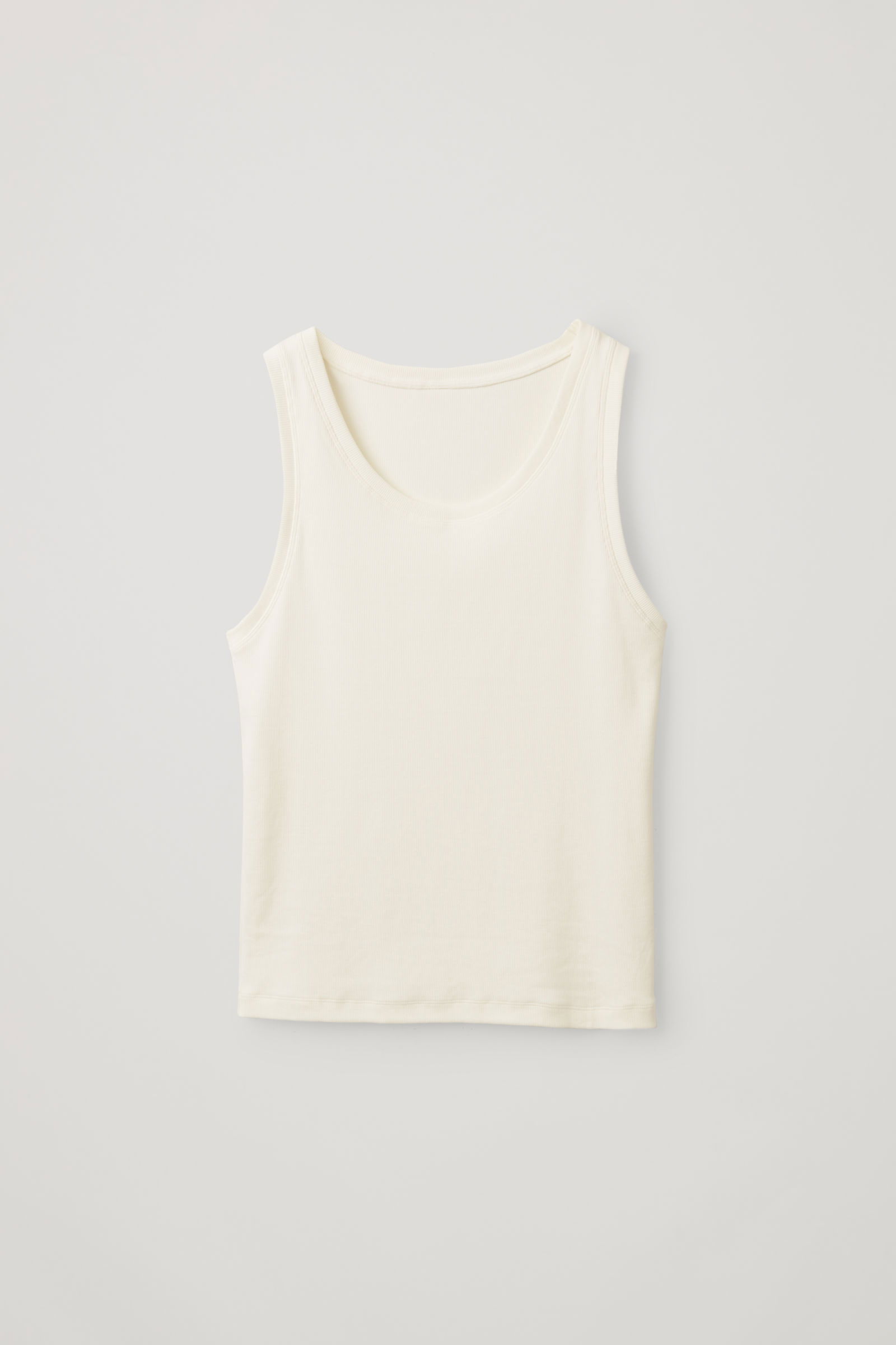 COS Ribbed Organic Cotton Tank Top in Off-White | Endource