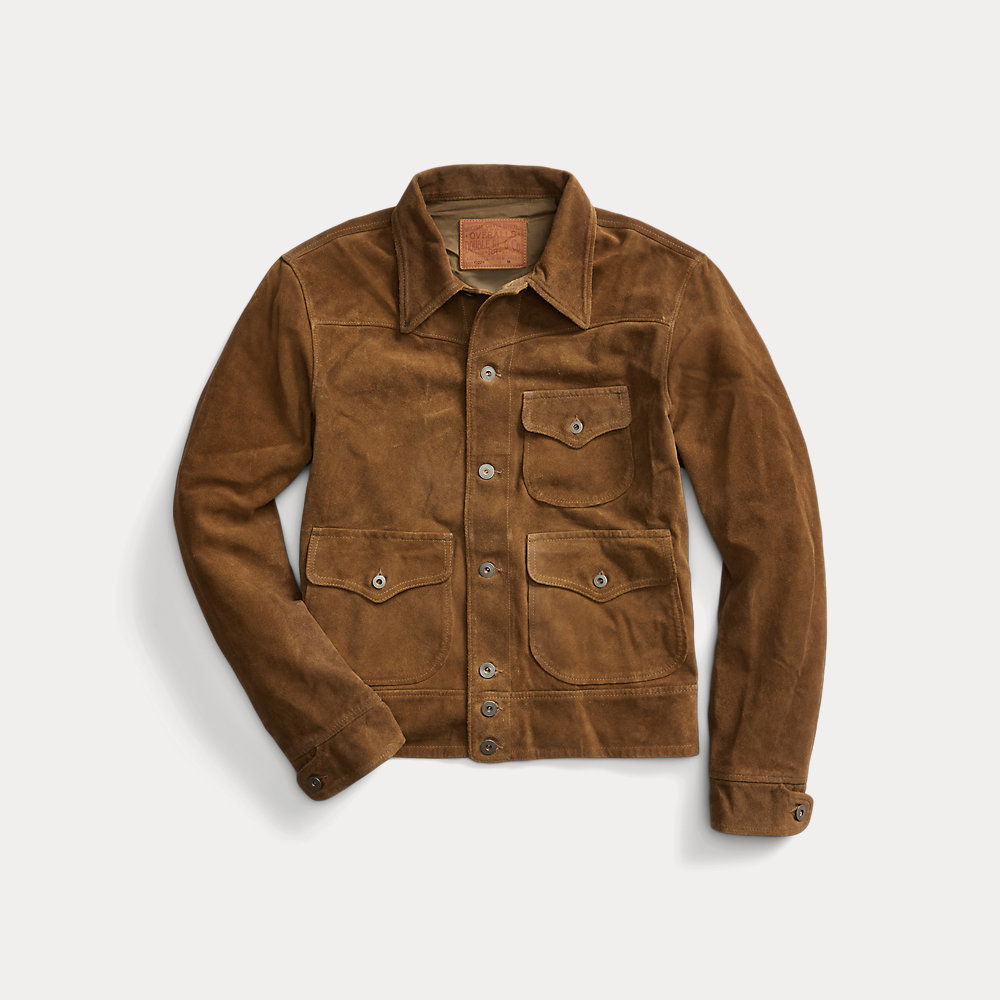 RALPH LAUREN RRL Roughout Suede Jacket in Brown | endource