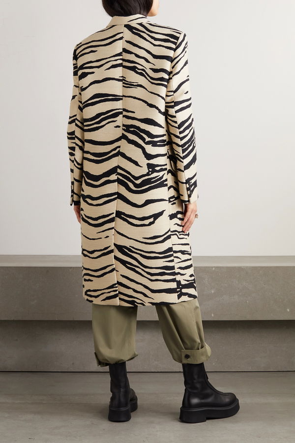 STELLA MCCARTNEY Double-Breasted Zebra-Print Coat | endource