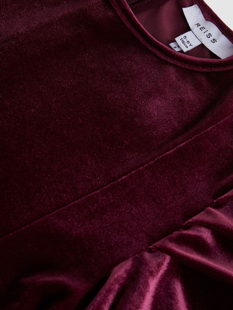 Reiss Ellie Velvet Dress In Berry Endource