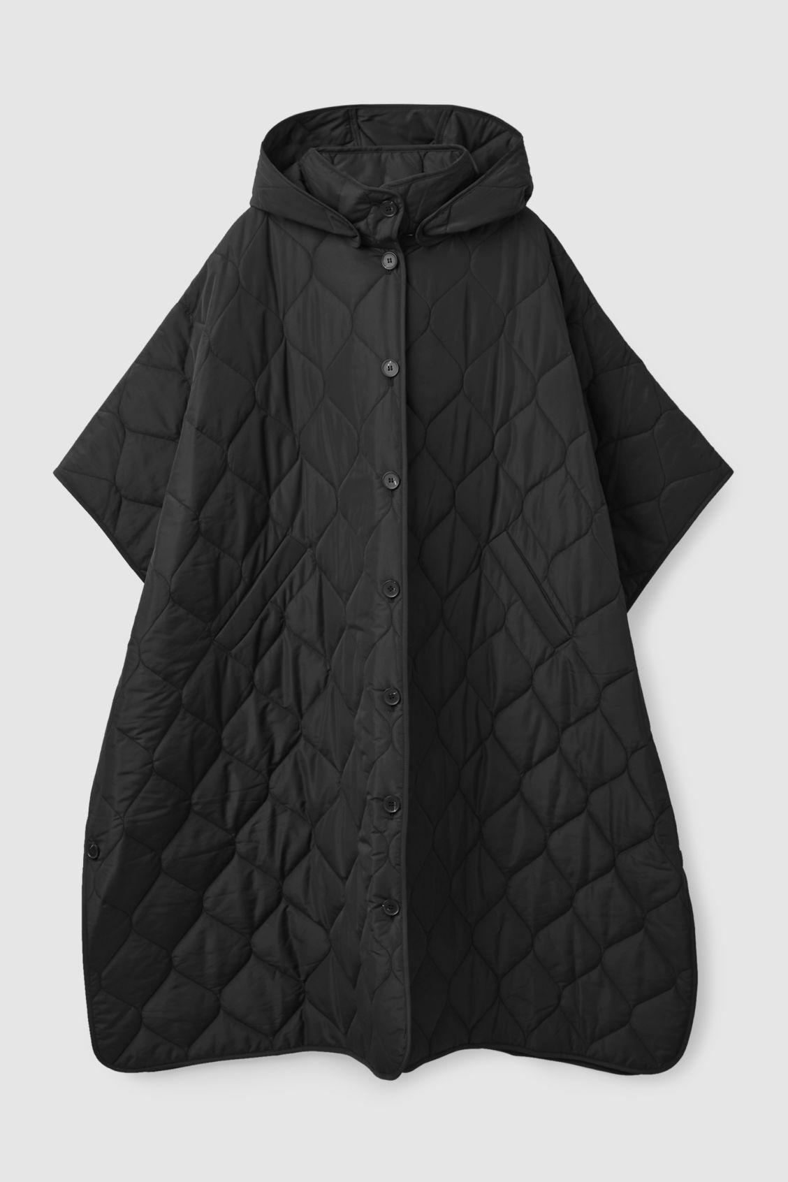 COS Oversized Quilted Cape in BLACK | endource