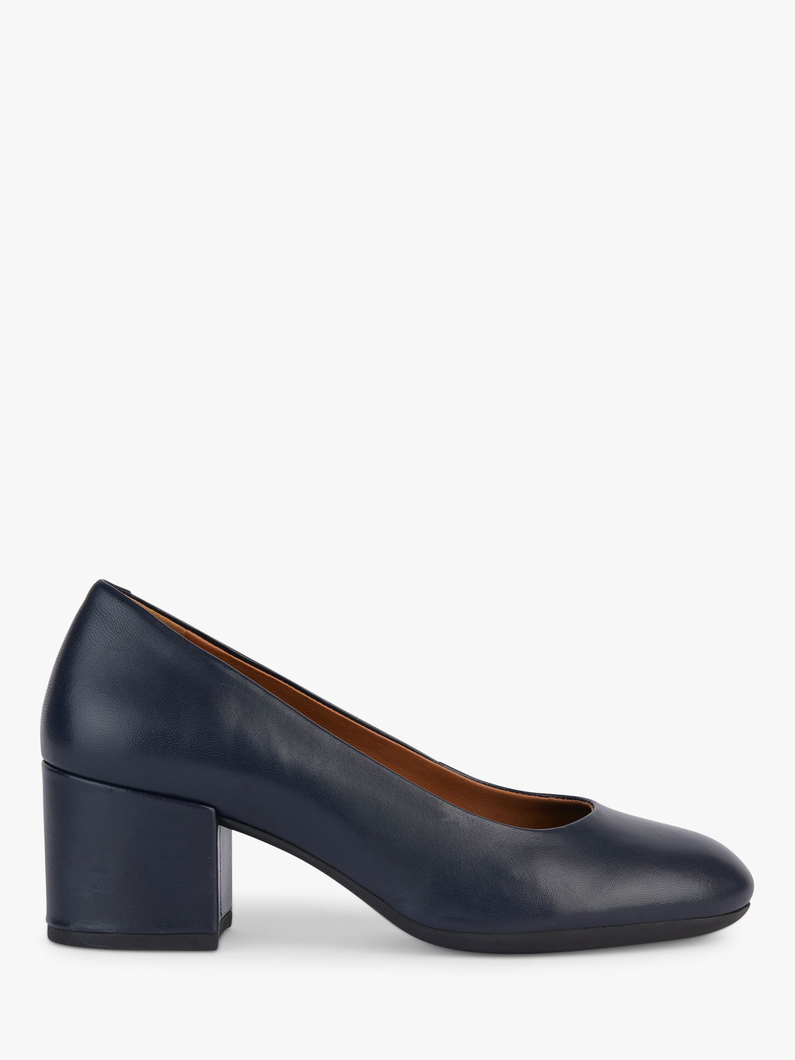 Geox Eleana Block Heel Court Shoes in Navy | Endource