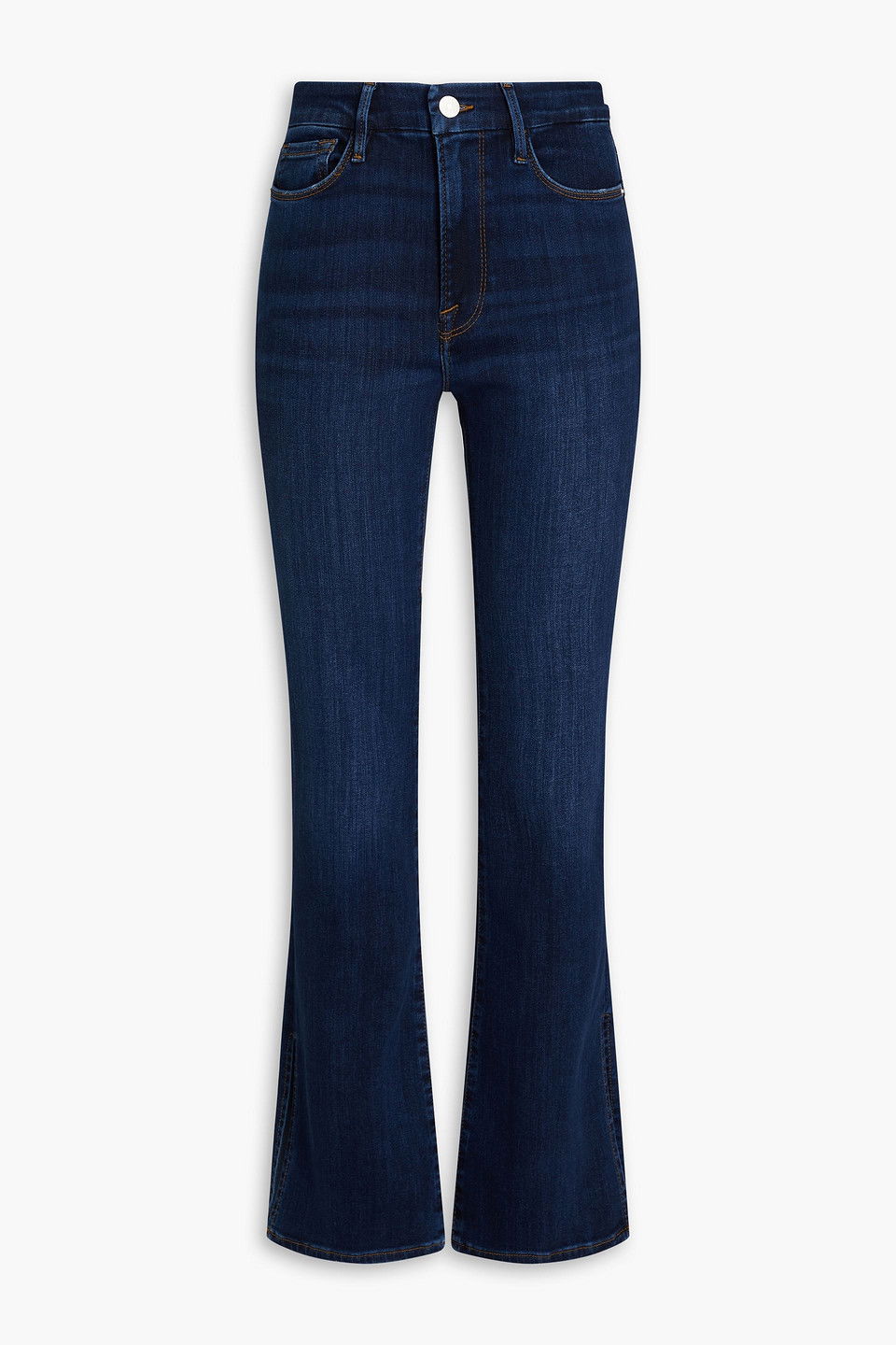 FRAME Mid-Rise Bootcut Jeans in Blue | Endource
