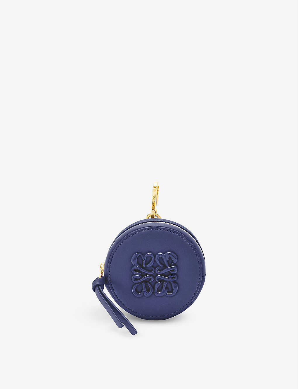 LOEWE Cookie Monogram-Debossed Purse Charm in DEEP PURPLE GLAZE | Endource