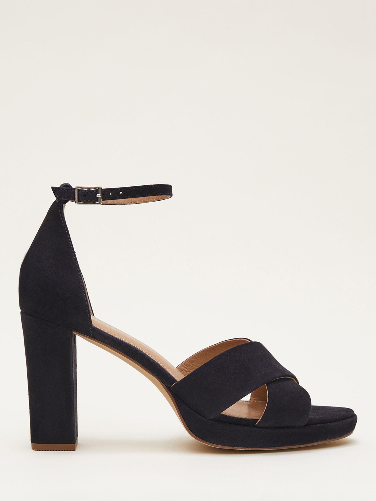 PHASE EIGHT Suede Platform Heels in Navy | endource