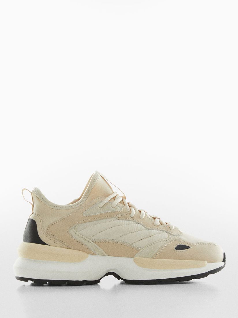 MANGO Saga Trainers in Light Beige | endource