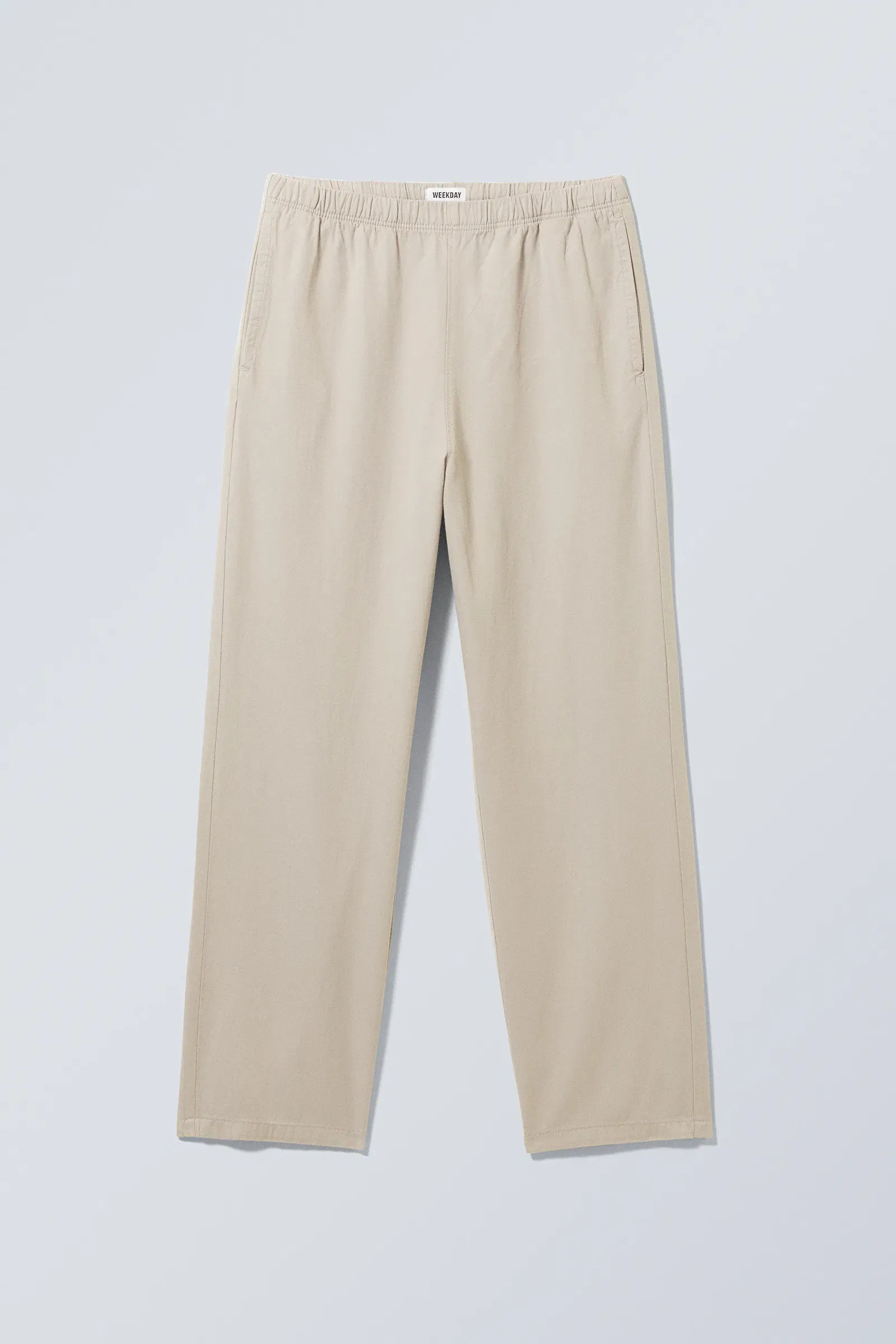 WEEKDAY Seth Wide Linen Mix Joggers in Light Grey | Endource