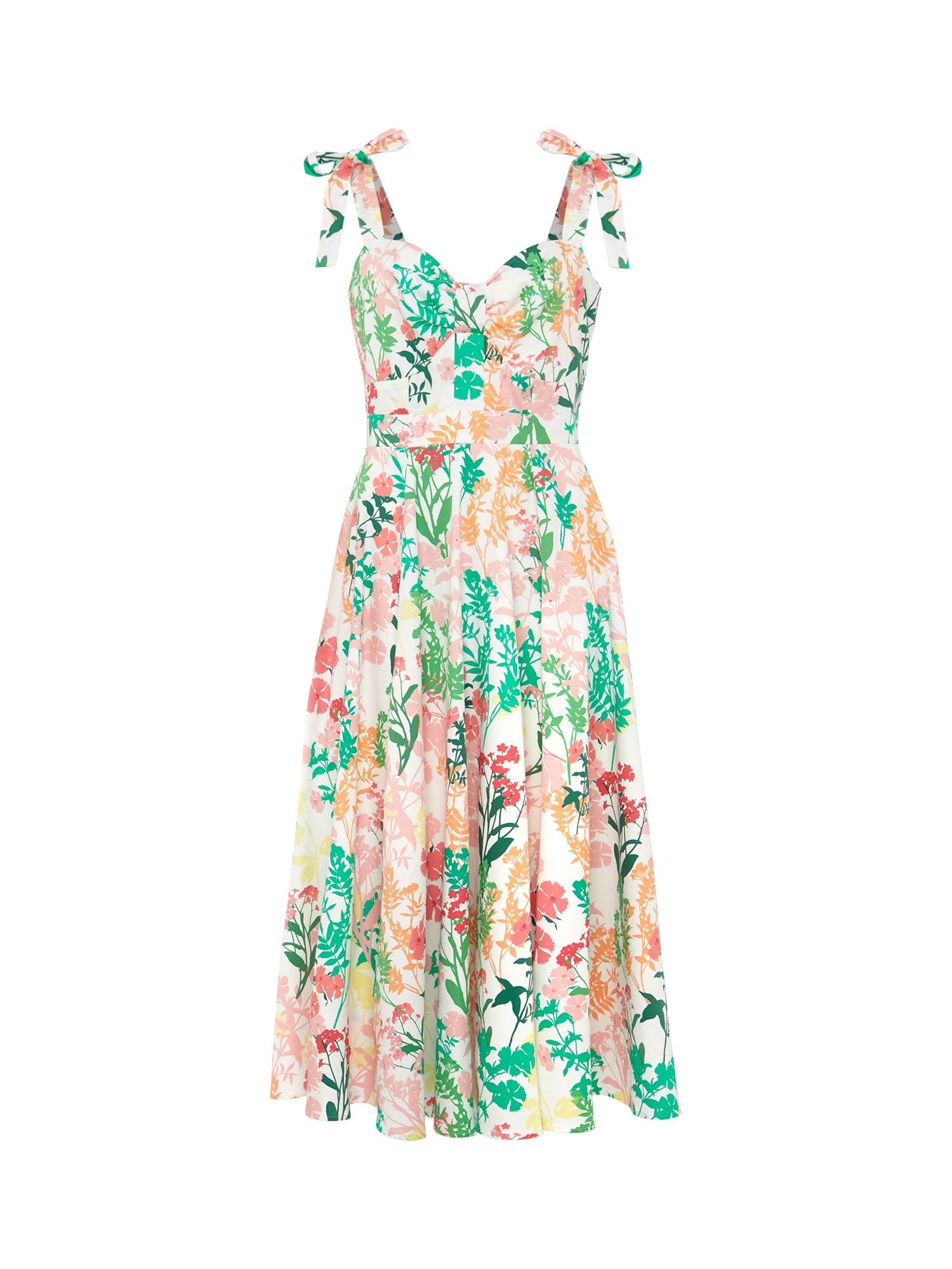 PHASE EIGHT Joyce Floral Print Midi Dress in Ivory/Multi | Endource