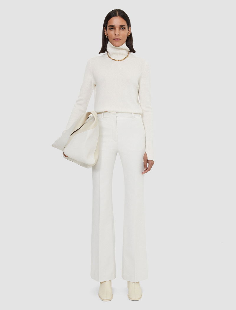 JOSEPH Toile Stretch Tafira Trousers in Ivory | endource