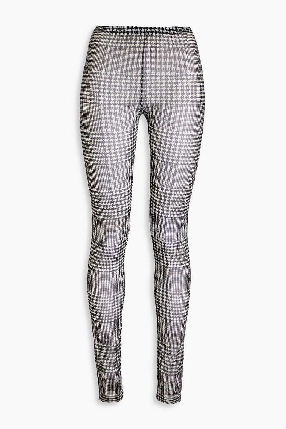 MM6 MAISON MARGIELA Prince Of Wales Checked Mesh Leggings in Black ...