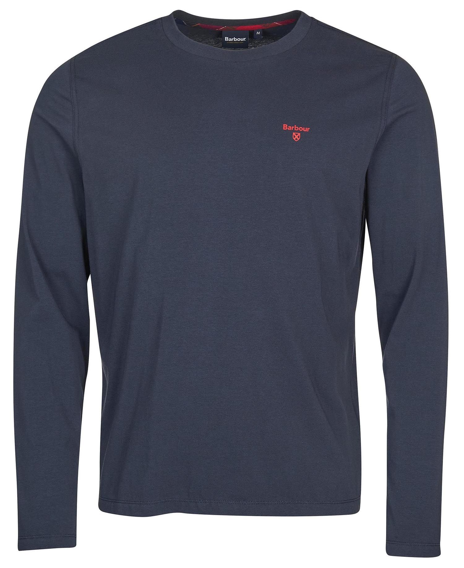 BARBOUR Sheldon Long Sleeve T-Shirt in Light Grey Marl | endource