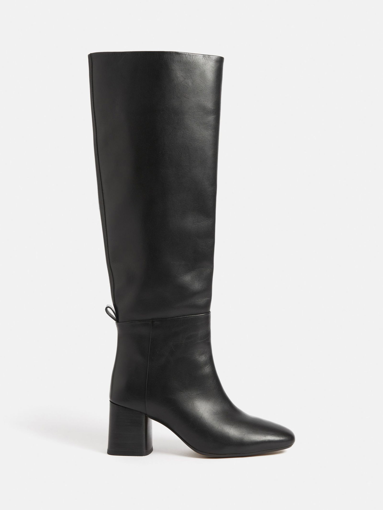 JIGSAW Leather Knee High Riding Boots in Black | Endource