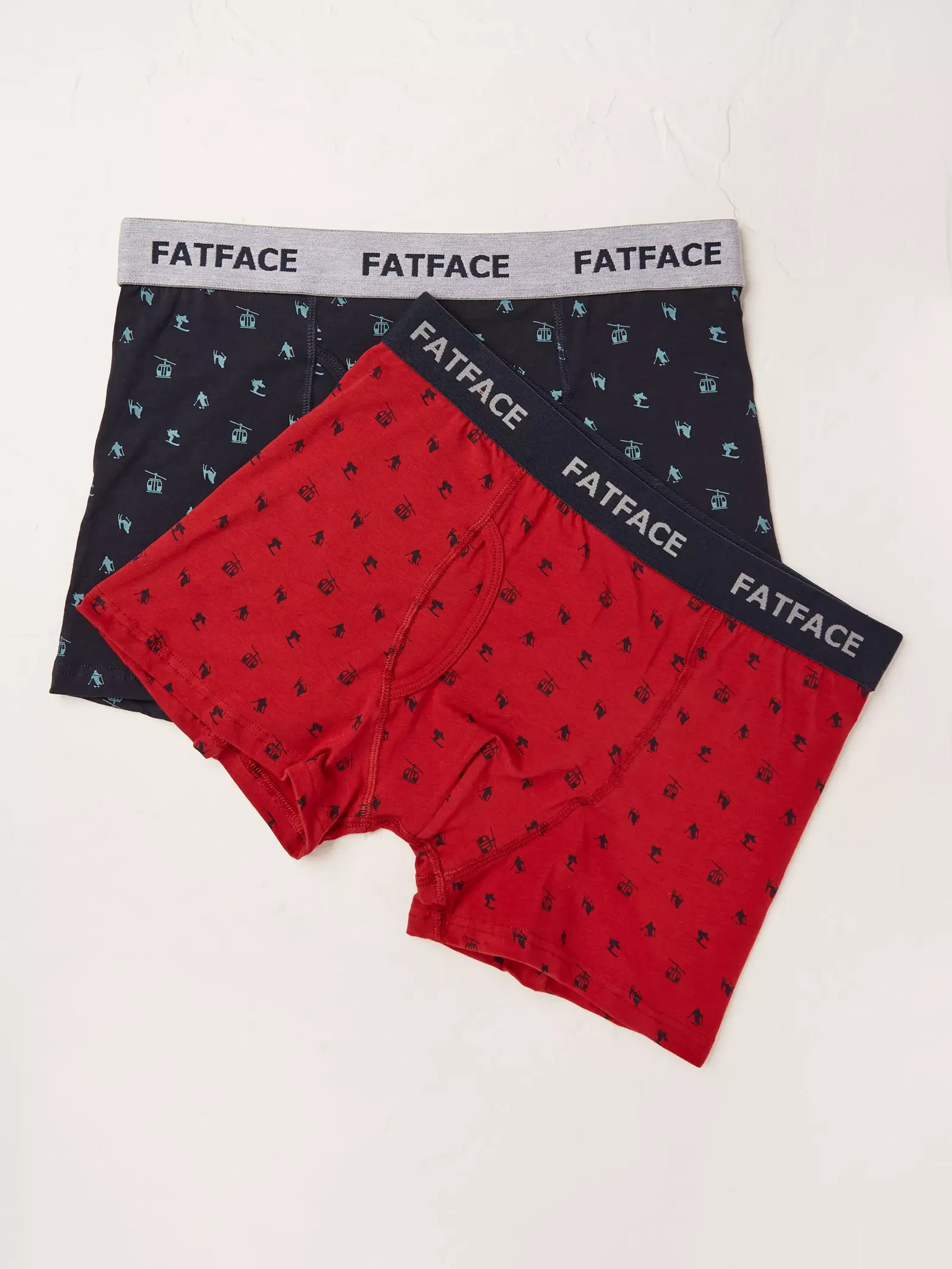 FATFACE Ski Print Boxers, Pack of 2 | endource