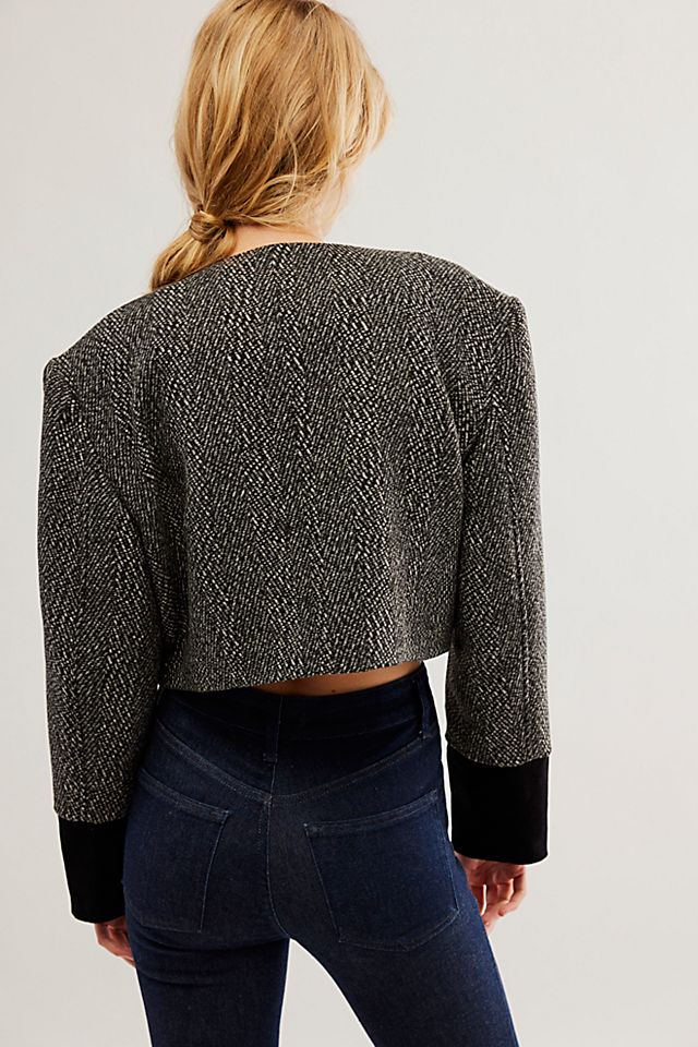 FREE PEOPLE Emily Jacket in Salt And Pepper | endource