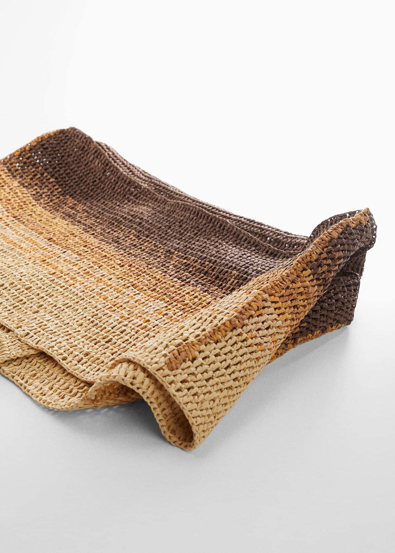 MANGO Gradient Natural Fiber Bag in Beige | endource