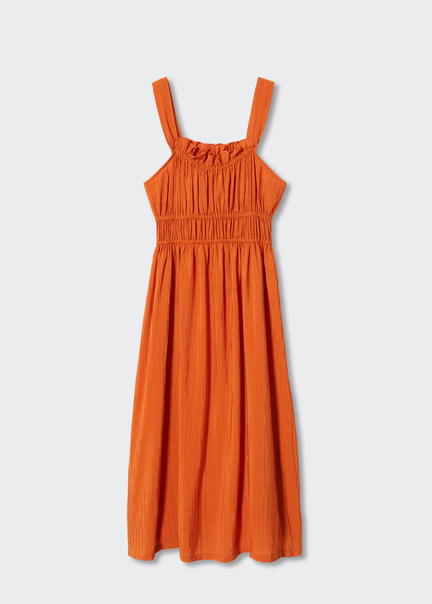 MANGO Gathered Details Dress in Orange | endource