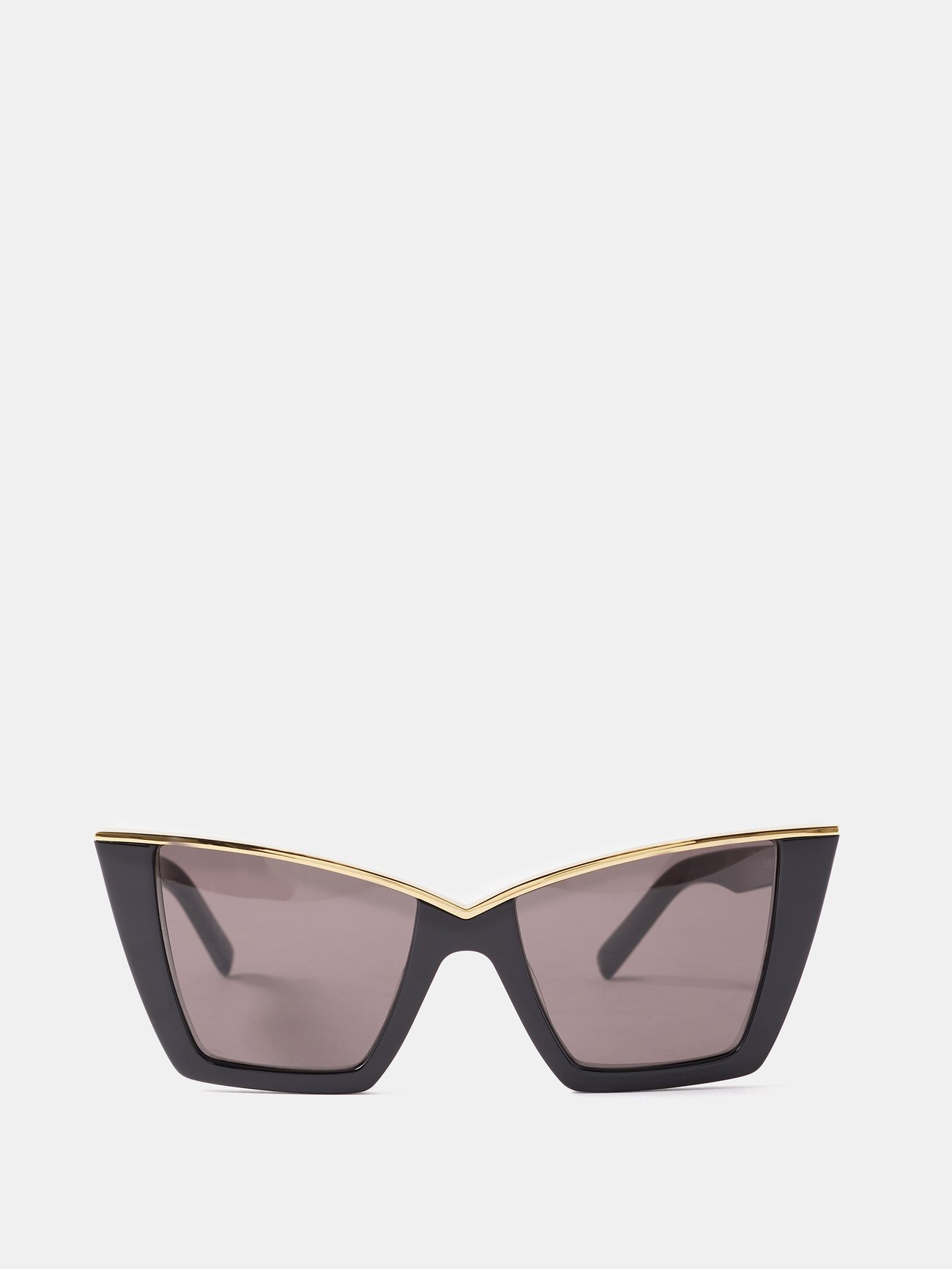 SAINT LAURENT Angular Cat-Eye Sunglasses in Black | endource